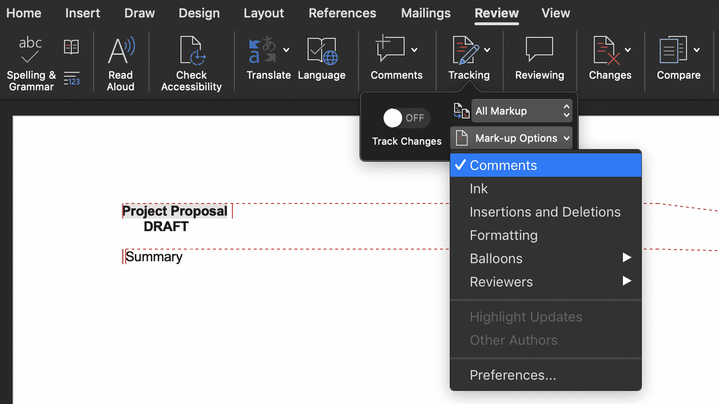 How to view all comments in Microsoft Word in one place
