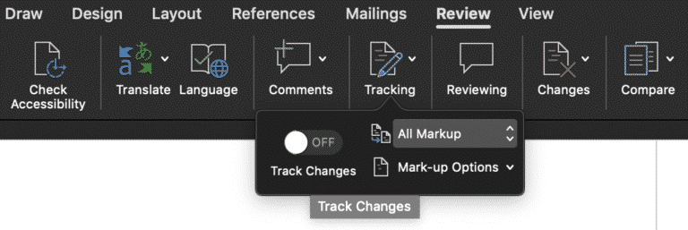 How to turn on Track Changes in Microsoft Word Documents