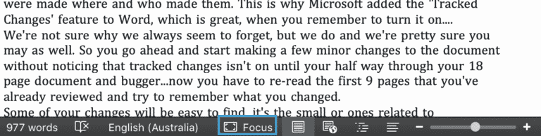 How to switch to Focus Mode in Microsoft Word Documents