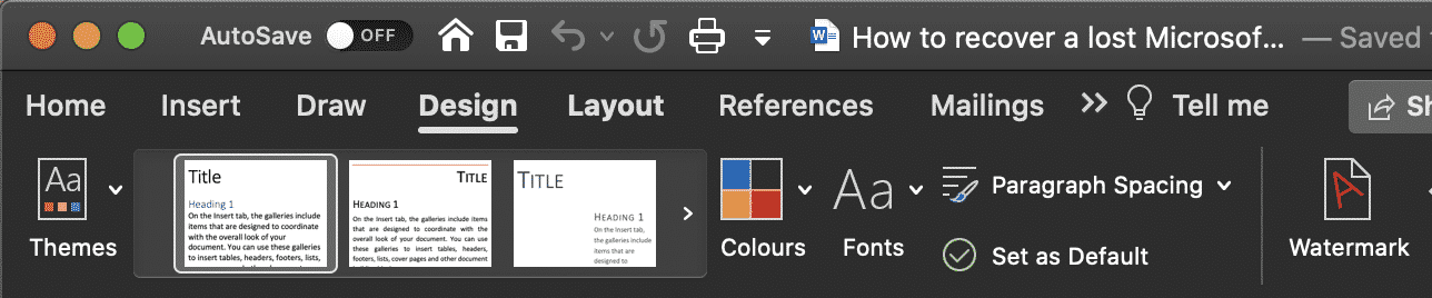How to Insert a Draft watermark into Microsoft Word Documents