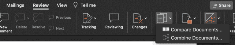 How to Compare two documents in Microsoft Word