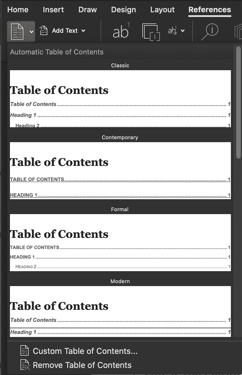 How to Add a Table of Contents to Microsoft Word Documents