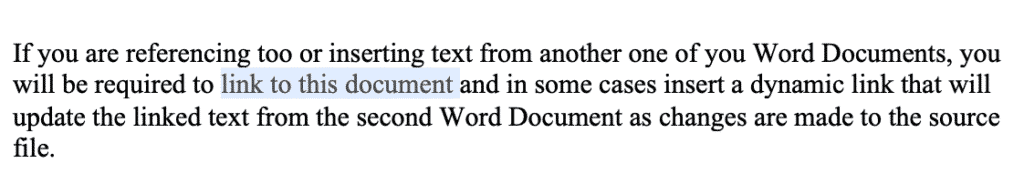 How You Can Link To Another Microsoft Word Document