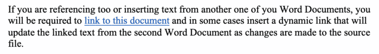 How you can link to another Microsoft Word Document