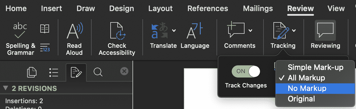 Tracked Changes that won't go away in Microsoft Word