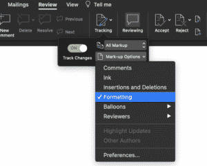 Accepting all Formatting changes in Microsoft Word Documents