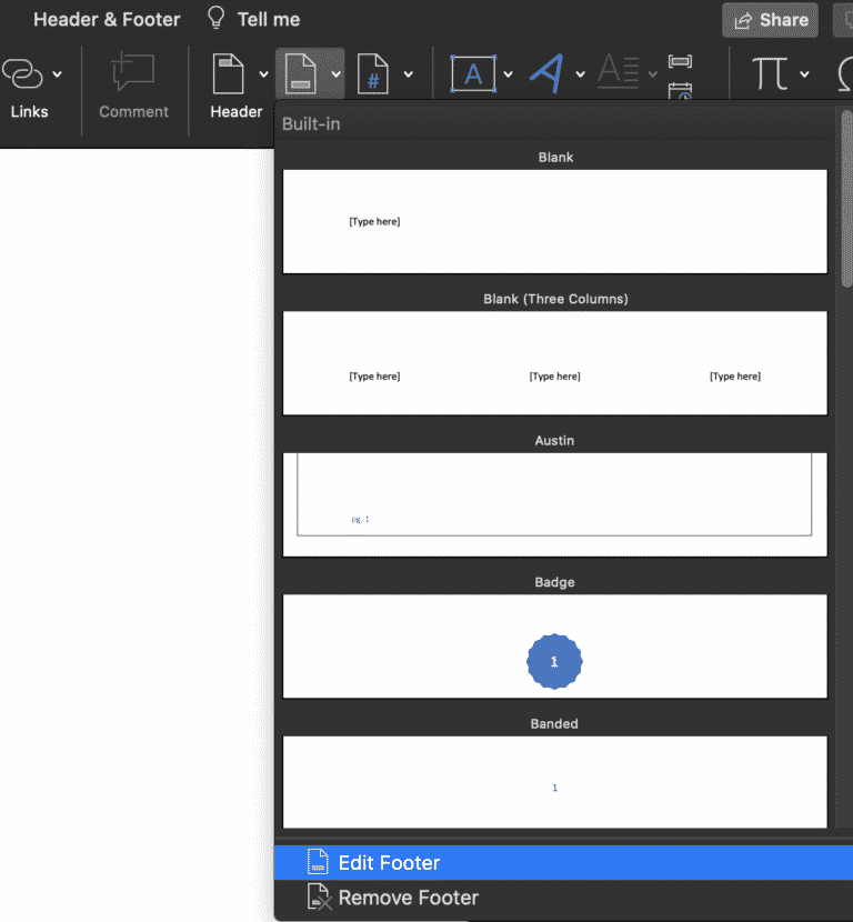 How to Edit the Footer in your Microsoft Word Document