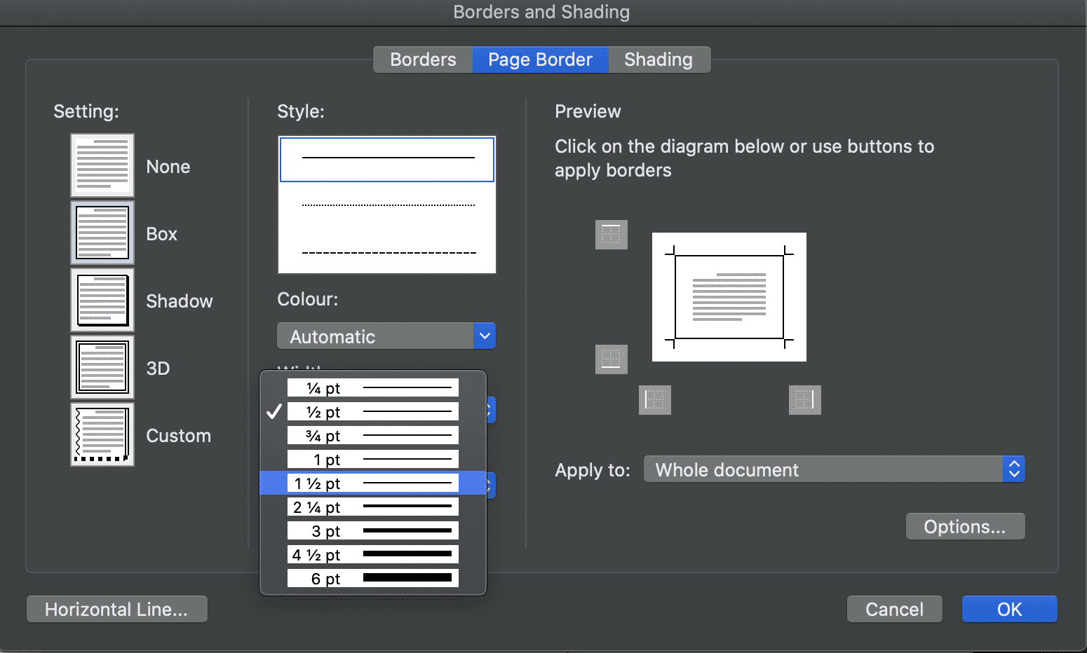 How to Change the Border Width and Colour in Microsoft Word