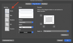 How to remove a border from a Microsoft Word document