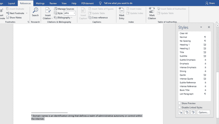 How to change the layout and formatting of footnotes in Microsoft Word