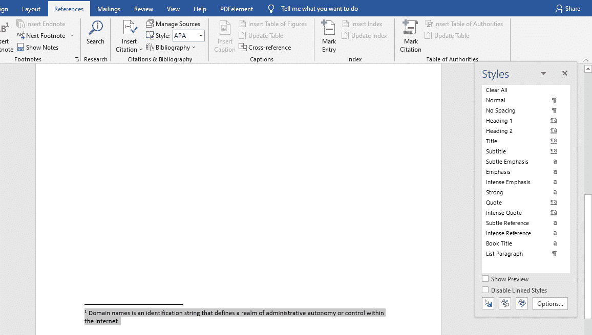 How to change the layout and formatting of footnotes in Microsoft Word