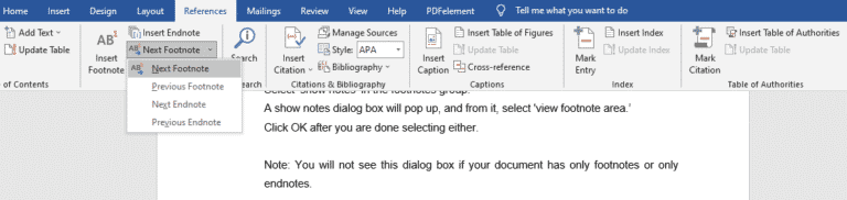 How to convert footnotes to endnotes in Microsoft Word