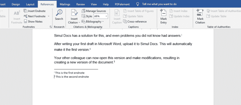 How to convert endnotes to footnotes in Microsoft Word