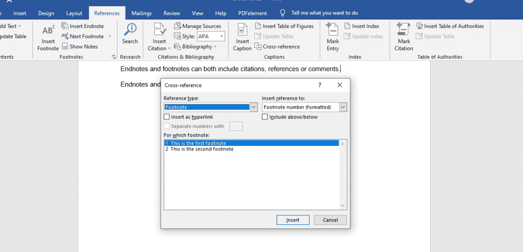 How To Cross reference Footnotes And Endnotes In Microsoft Word Simul Docs