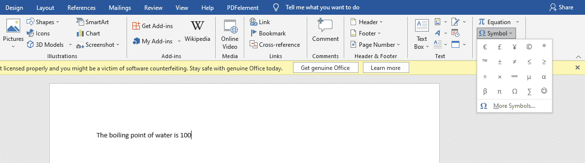 How to add a degree sign to your Microsoft Word document