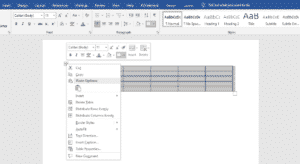 How to center a table in a Microsoft Word document