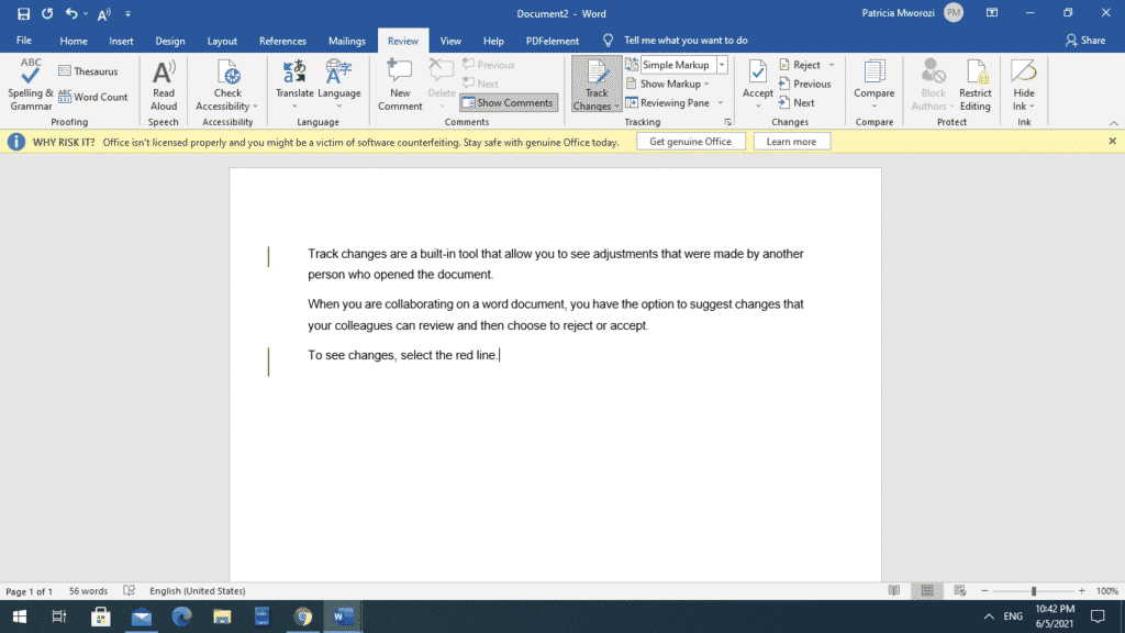 How To Turn Off Track Changes In A Microsoft Word Document