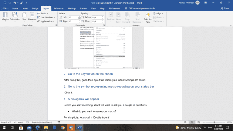 How to Double Indent in a Microsoft Word document