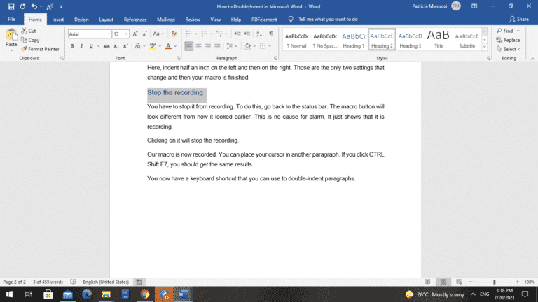 How to Double Indent in a Microsoft Word document