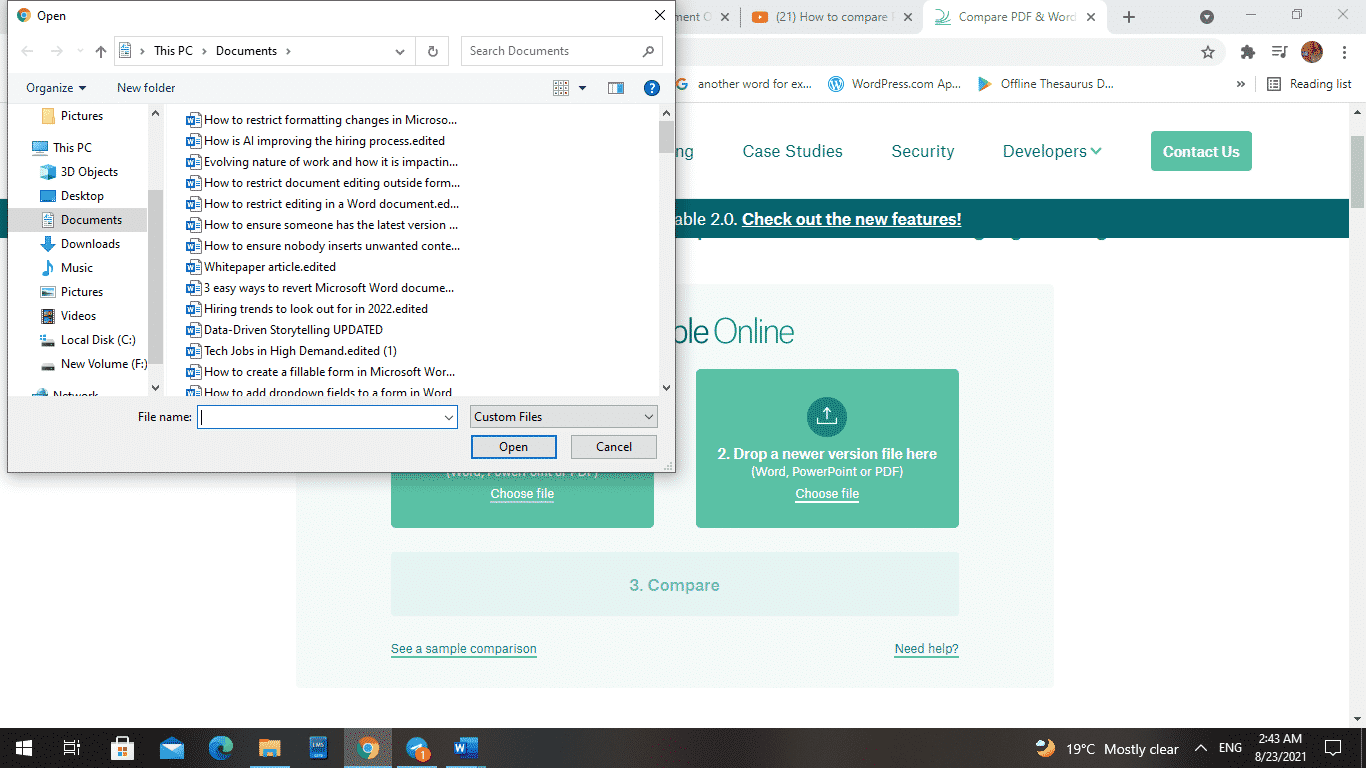 How to Track Changes without track changes turned on