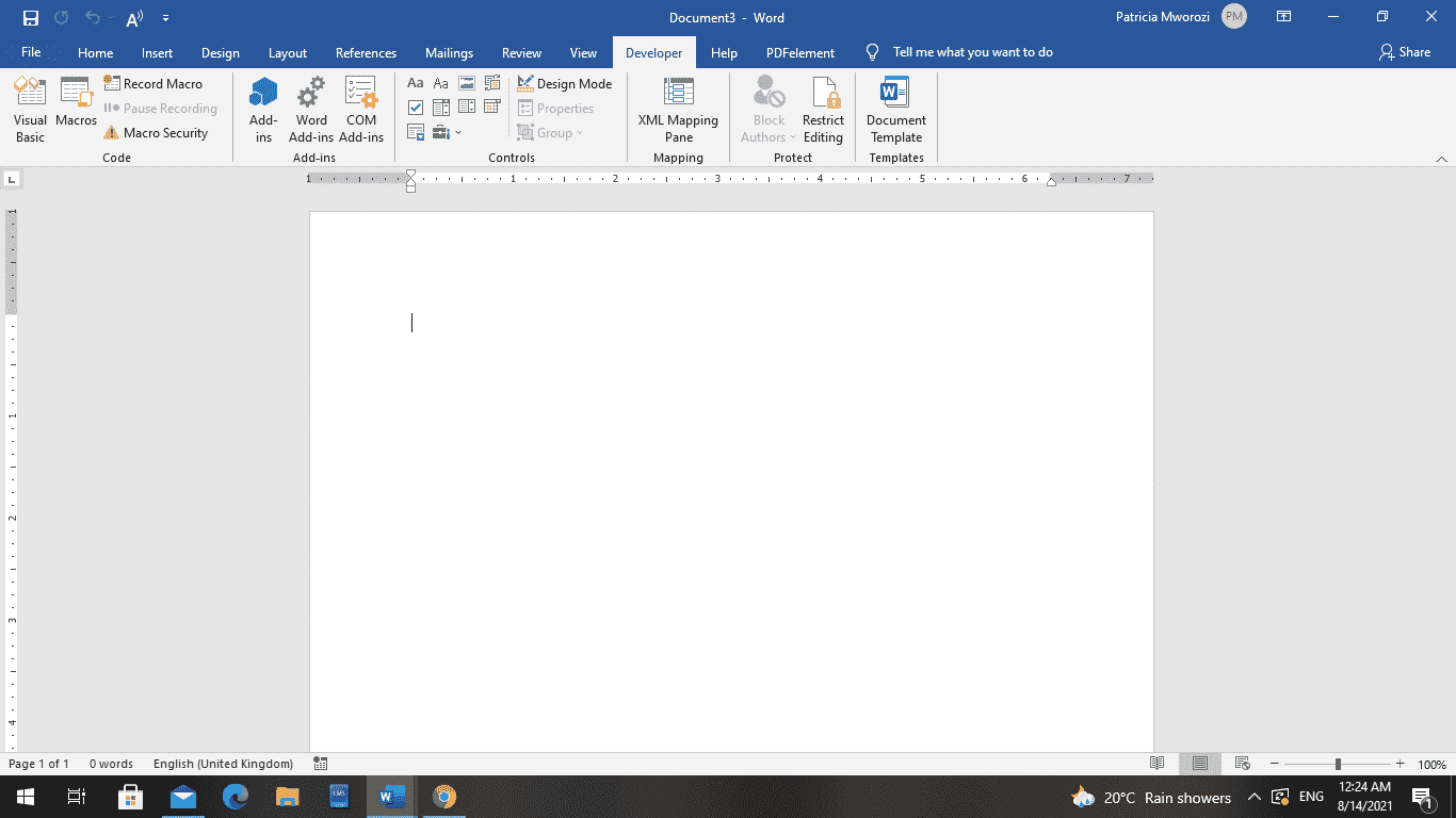 How to add a date picker to a form in Microsoft Word