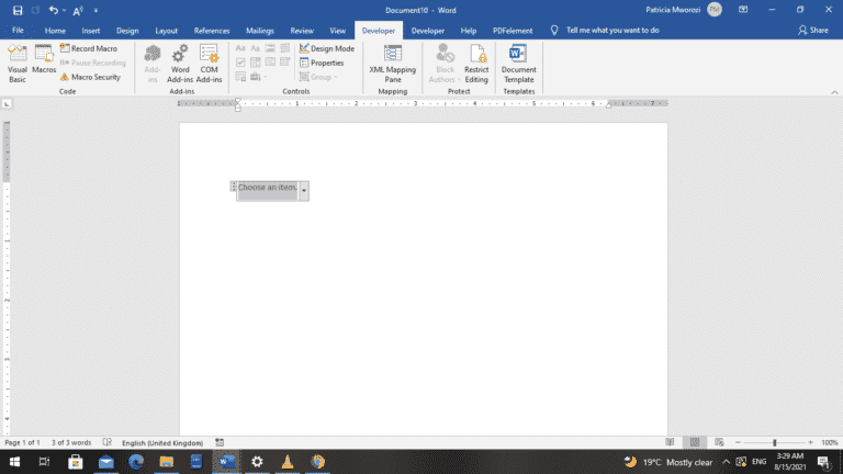 How to create a fillable form in a Microsoft Word document