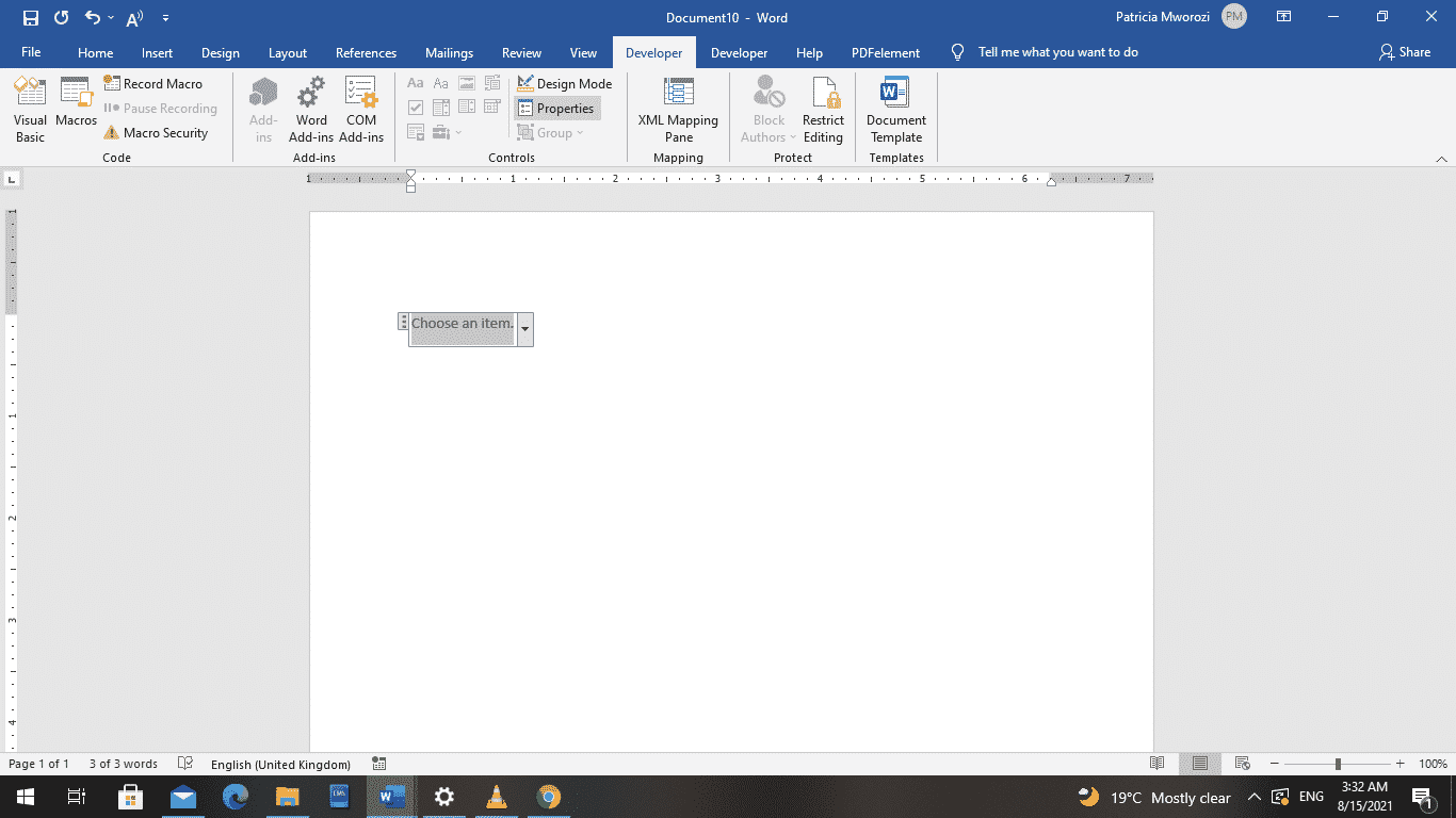 How to create a fillable form in a Microsoft Word document
