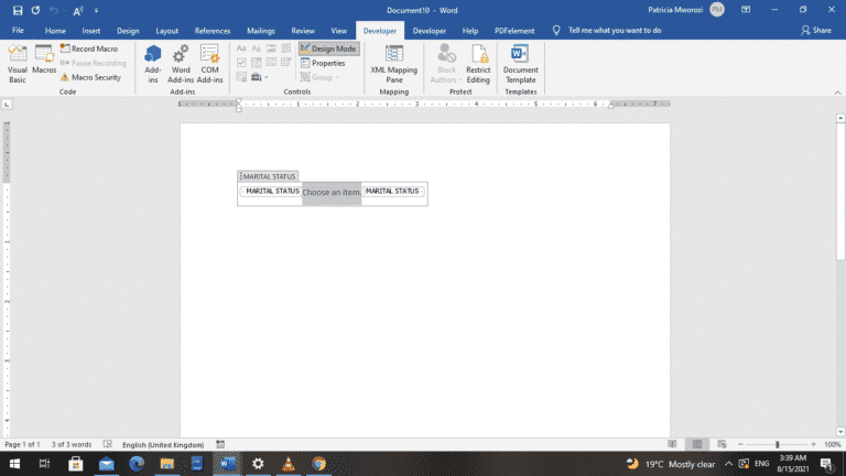 How to create a fillable form in a Microsoft Word document