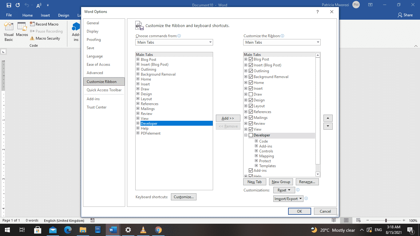 How to create a fillable form in a Microsoft Word document