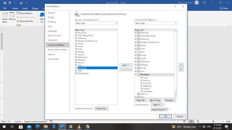 How to create a fillable form in a Microsoft Word document