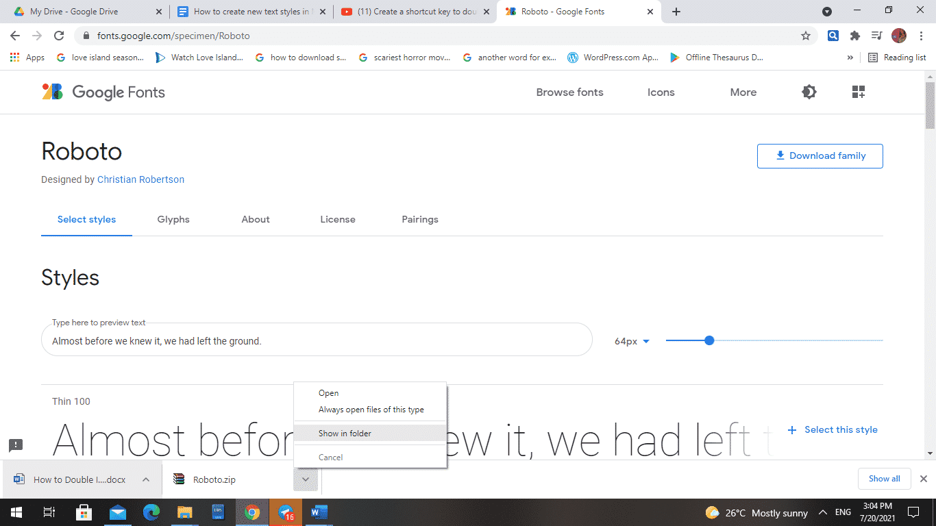 How to create new text styles in a Microsoft Word documents
