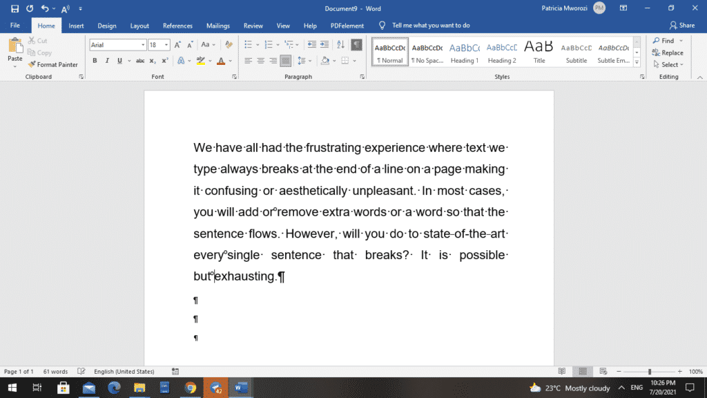 How To Keep Words Together On A Line In Microsoft Word