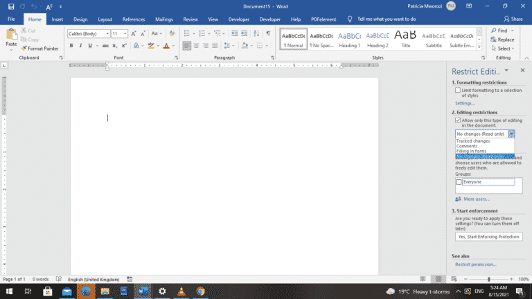How to restrict editing in a Microsoft Word document