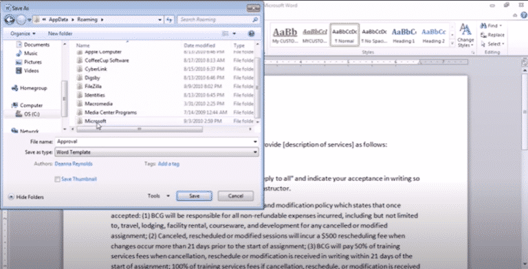 How to save a document as a template in Microsoft Word