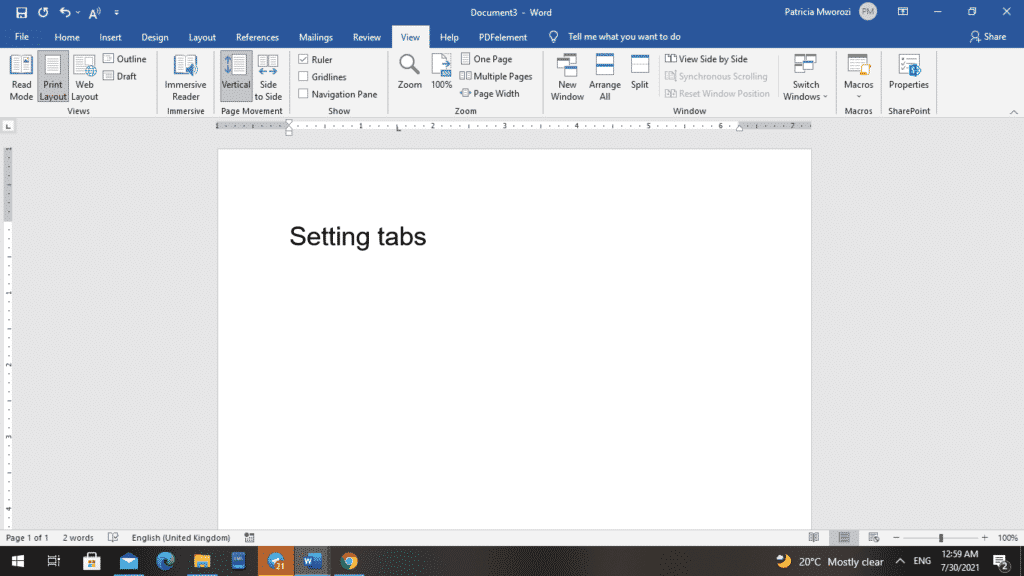 How Do I Do Tabs In Word