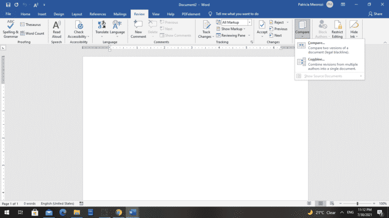 How to use the Merge Feature in a Microsoft Word document