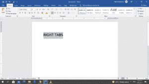 How to use Right Tabs in a Microsoft Word document