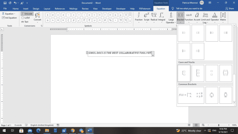 How To Put Multiple Lines Of Text In Brackets In Word