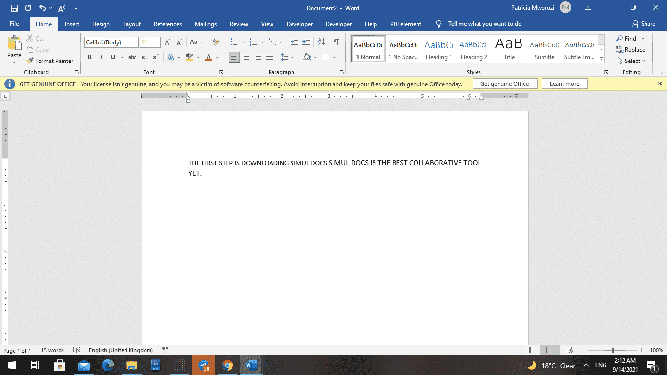 How to align text left and right on the same line in Microsoft Word