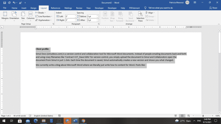 How to change the orientation of one page in Word