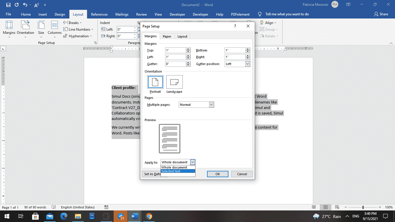 How To Change The Orientation Of One Page In Word