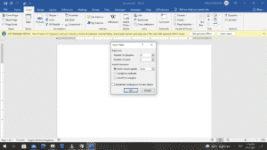 How to divide a page into four quarters in Microsoft Word