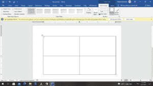 How to divide a page into four quarters in Microsoft Word