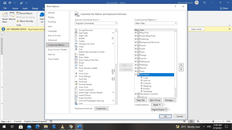 How to insert frames into Microsoft Word documents