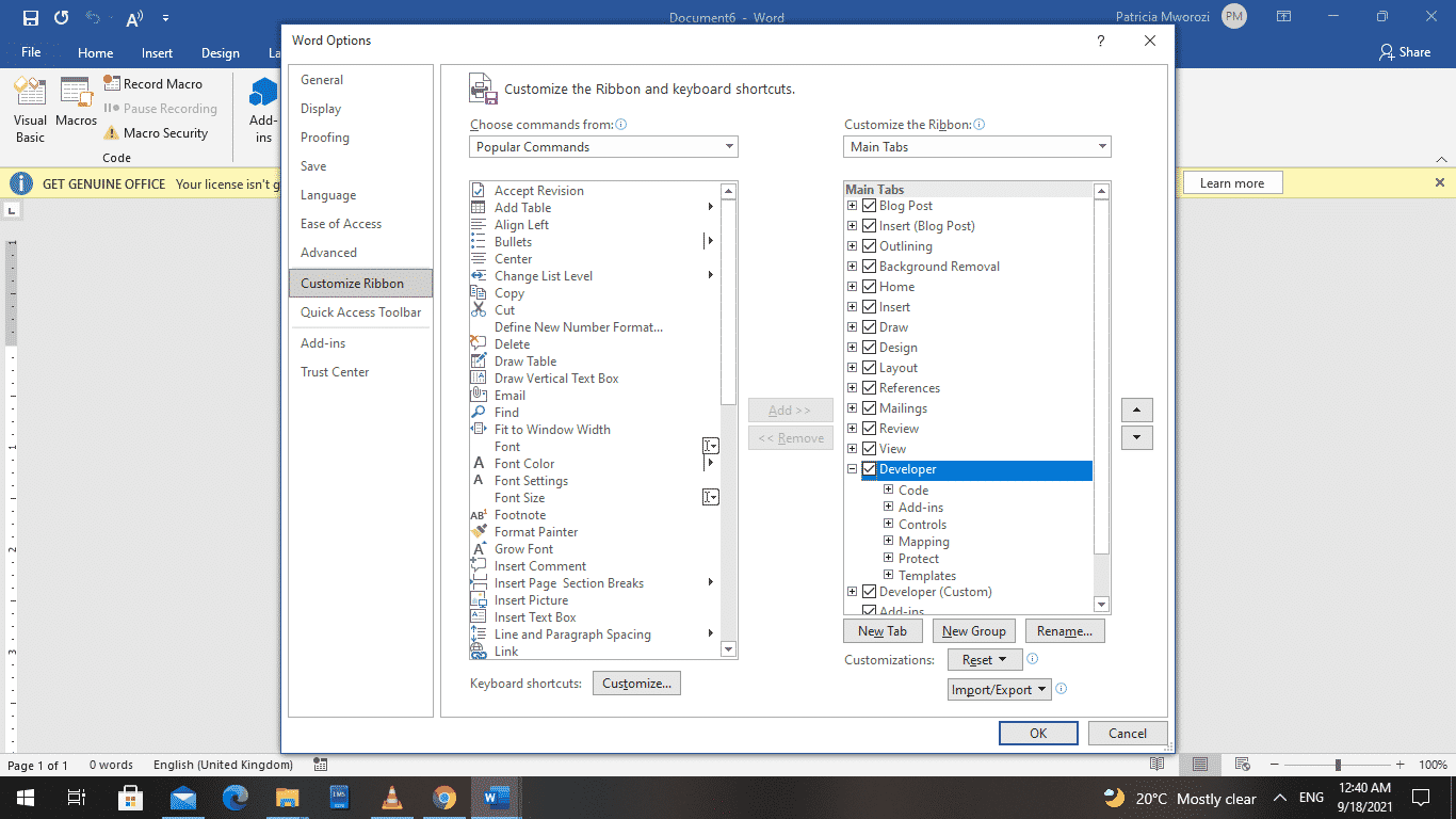 How to insert frames into Microsoft Word documents