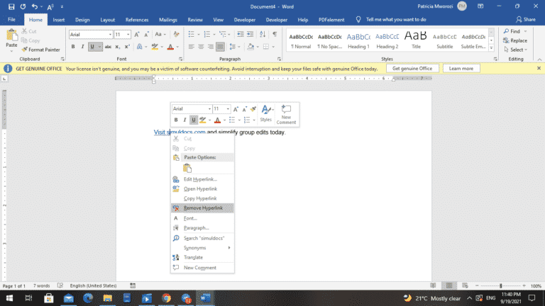 How To Remove All Hyperlinks In A Microsoft Word Document