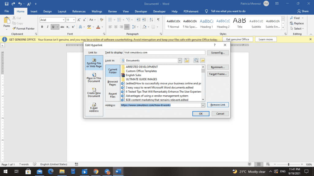 How To Remove All Hyperlinks In A Microsoft Word Document