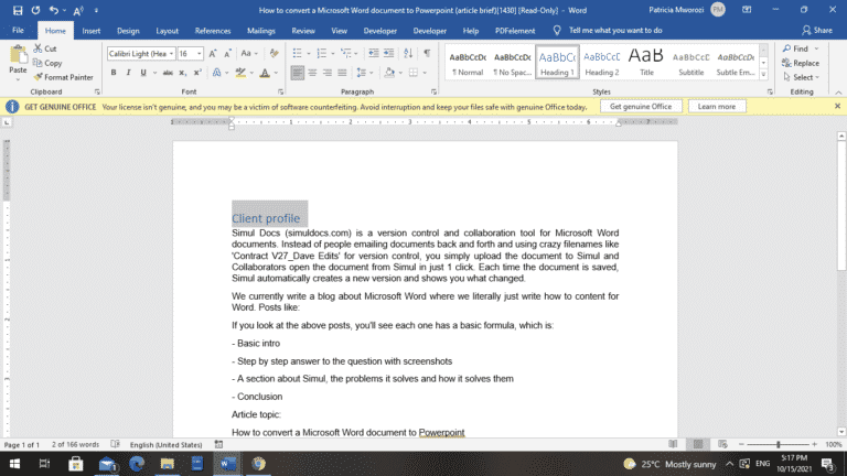How to convert a Microsoft Word document to PowerPoint