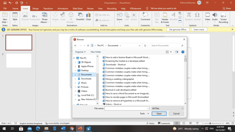 How to convert a Microsoft Word document to PowerPoint
