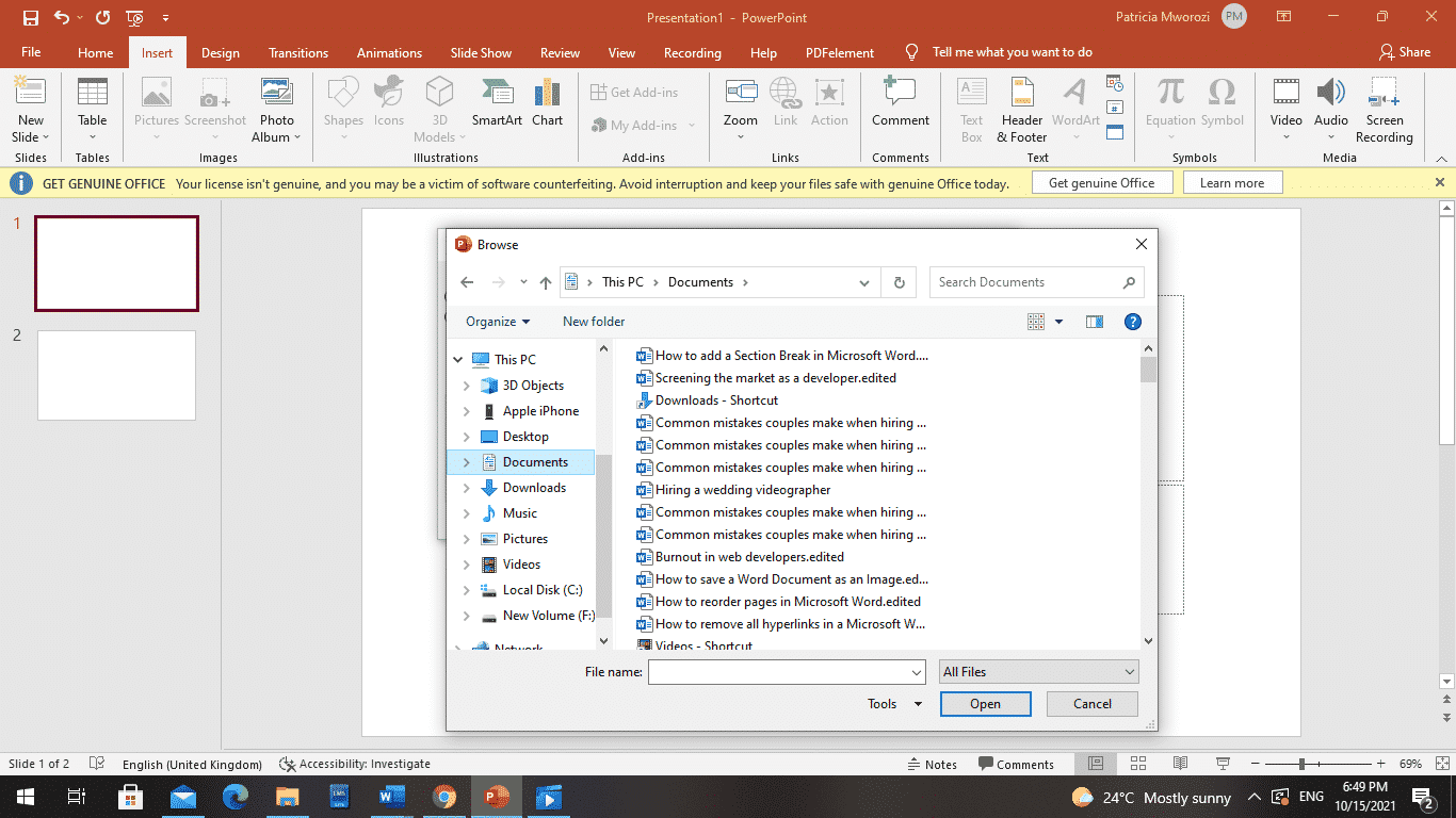 How to convert a Microsoft Word document to PowerPoint